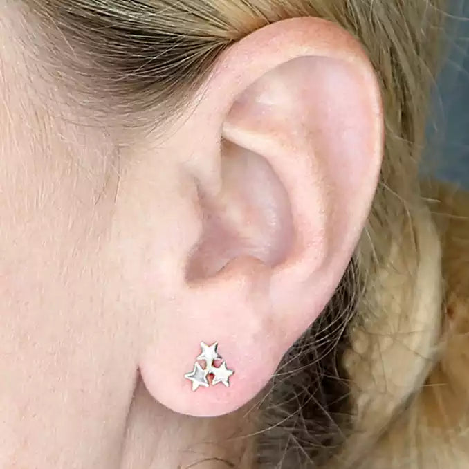 Silver Triple Star Studs – Plants The Jewellers