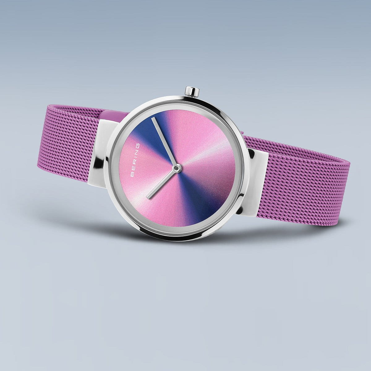 Bering Watch - Pink Mesh with Aurora Dial – Plants The Jewellers
