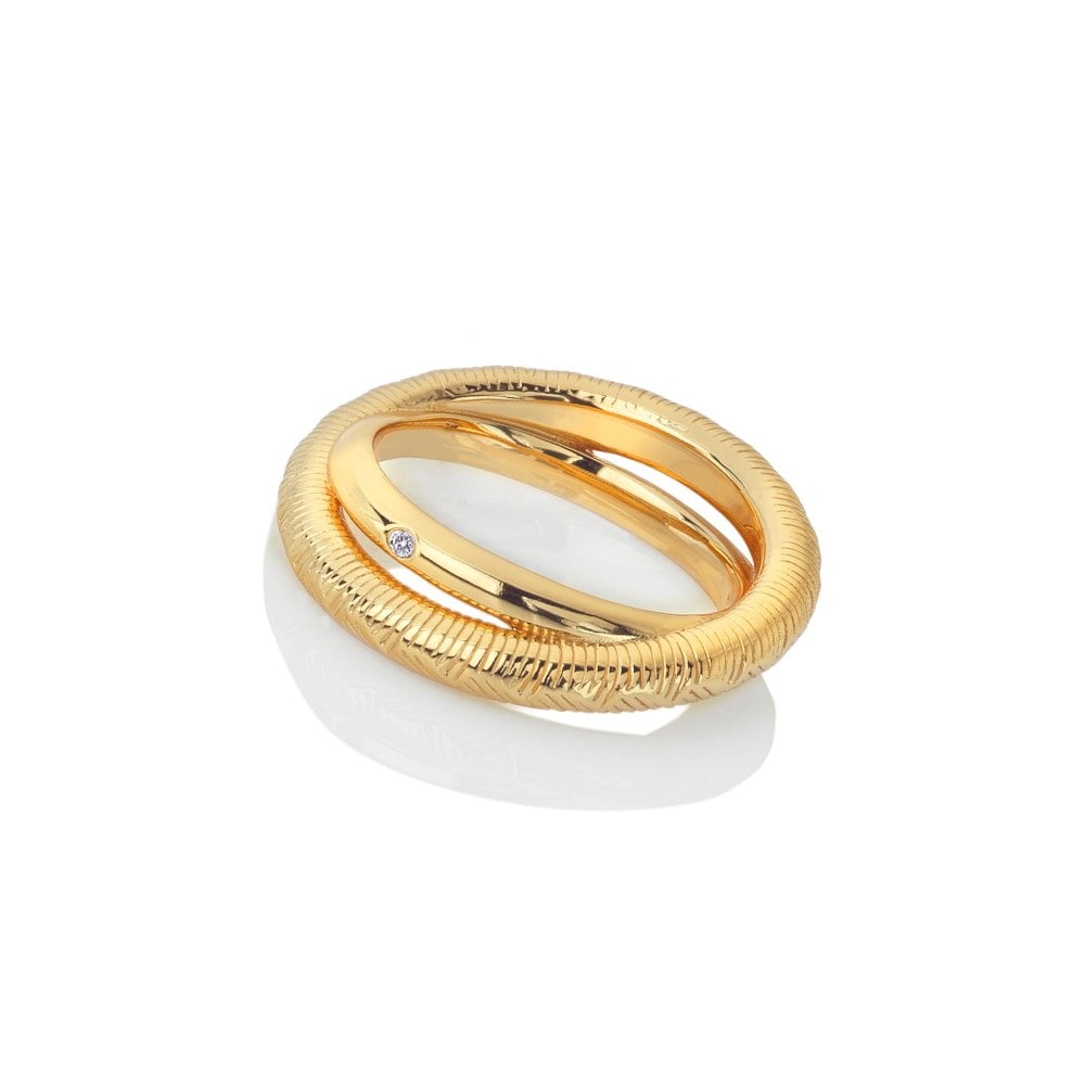 Hot Diamonds Gold Edit Spirit Duo Ring – Plants The Jewellers